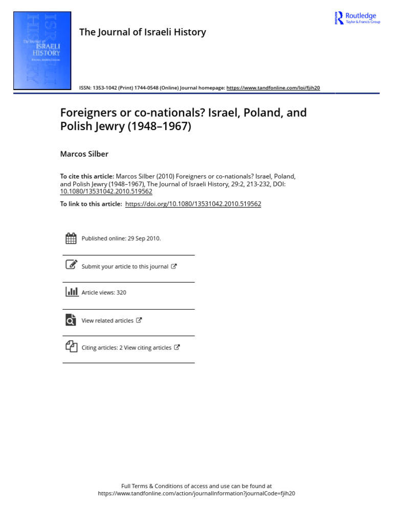 Israel, Poland, and Polish Jewry Relations | PDF | Aliyah | Jews