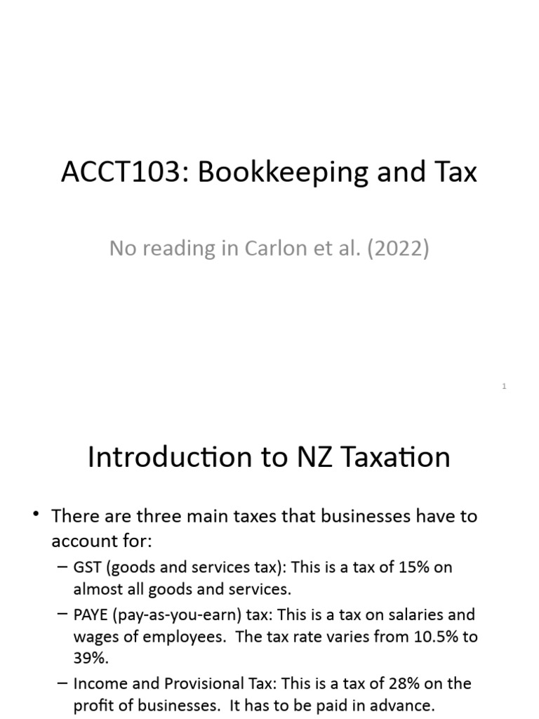 ACCT103-23S2 L09 Bookkeeping3-Students | PDF | Value Added Tax | Taxes