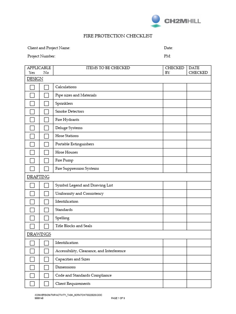 Fire Protection Checklist | PDF | Fire Sprinkler System | Duct (Flow)