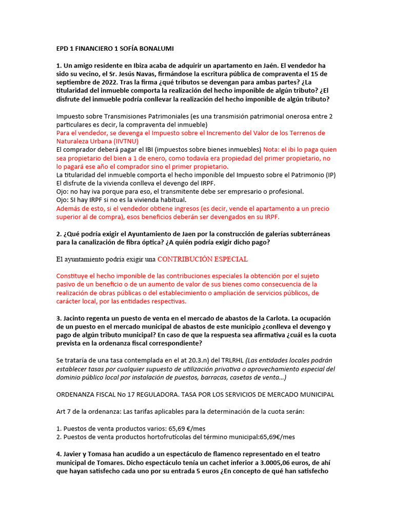 Epd 1 Financiero 1 | PDF | Impuestos | Cuota