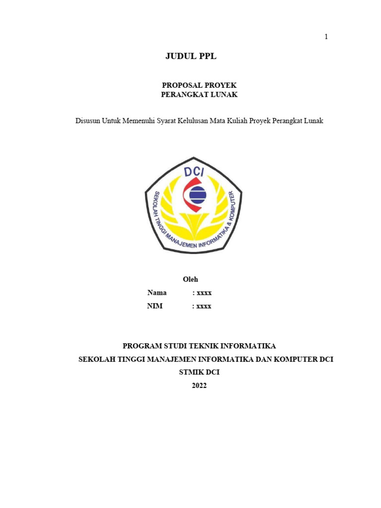 Proposal Proyek Perangkat Lunak PPL | PDF