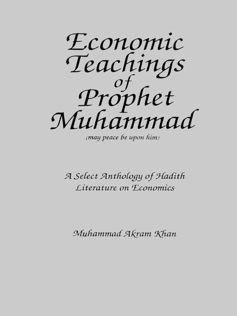 Economic Teachings of Prophet Muhammad PBUH | PDF