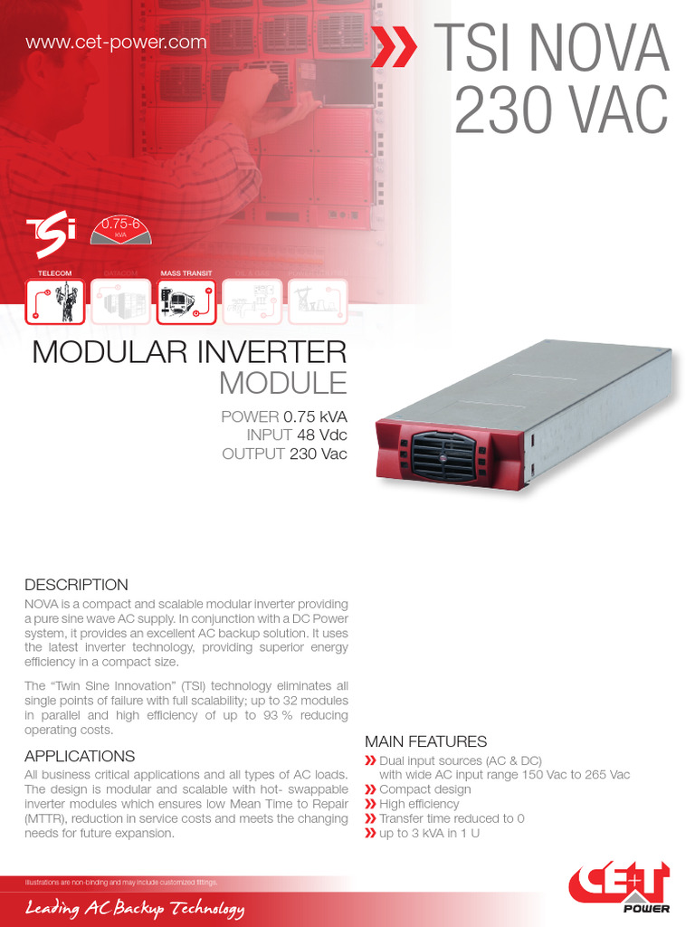 CET Power - NOVA 230vac Datasheet - v1.2 | PDF | Power Inverter ...
