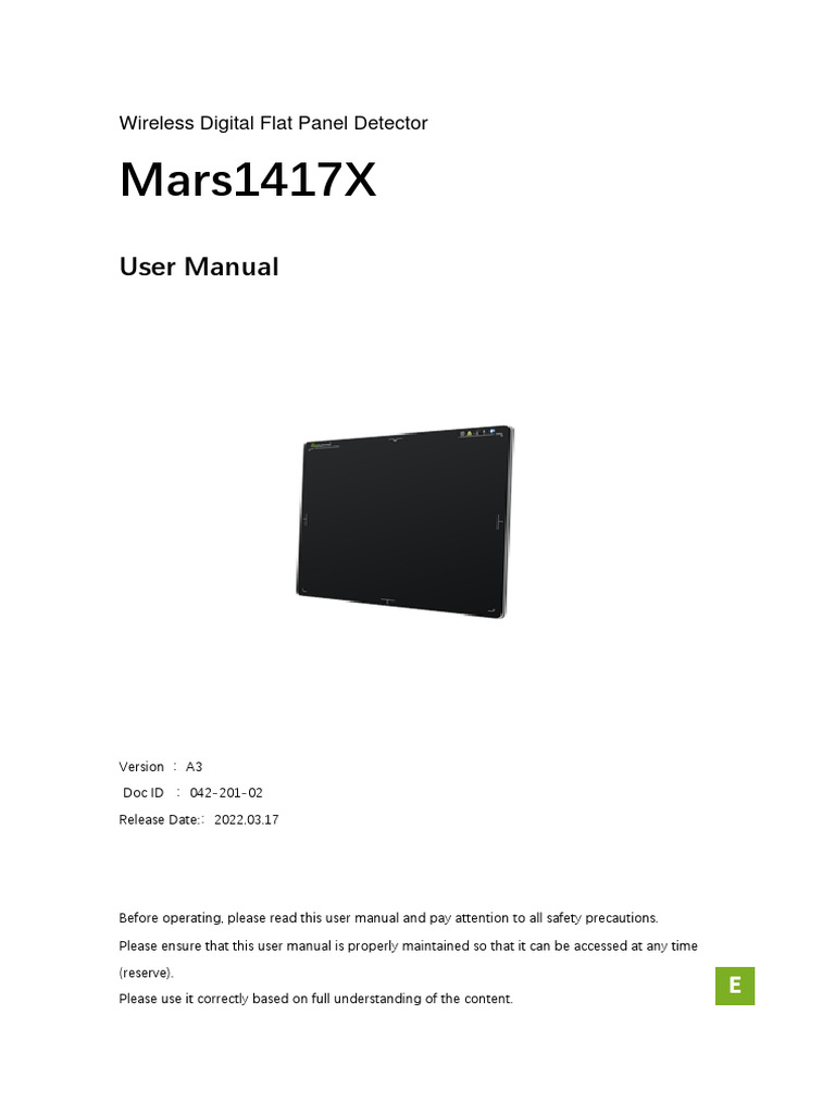 Mars1417X User Manual A3 | PDF | Radiography | Electrical Engineering