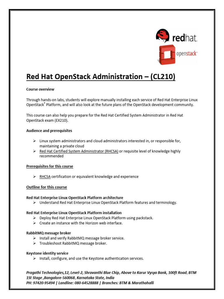 Red Hat Openstack Administration cl210 - Compress | PDF | Open Stack ...
