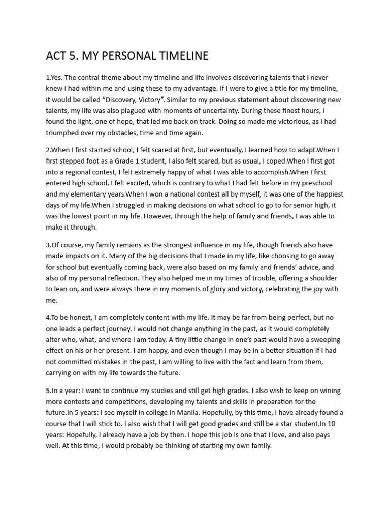 My Personal Timeline | PDF