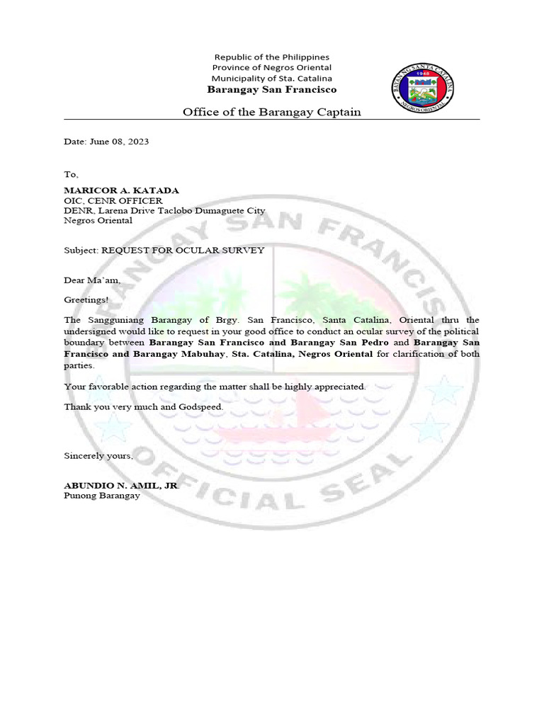 Letter For Boundary Survey | PDF