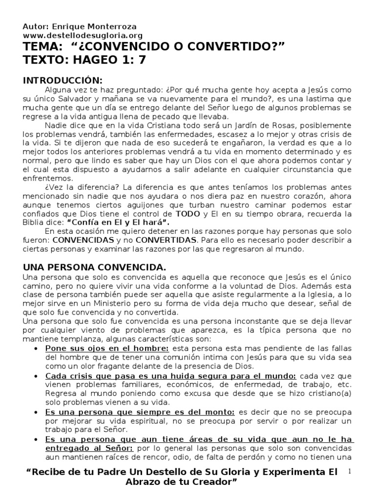Tema Convencido o | PDF | Dios | Jesús
