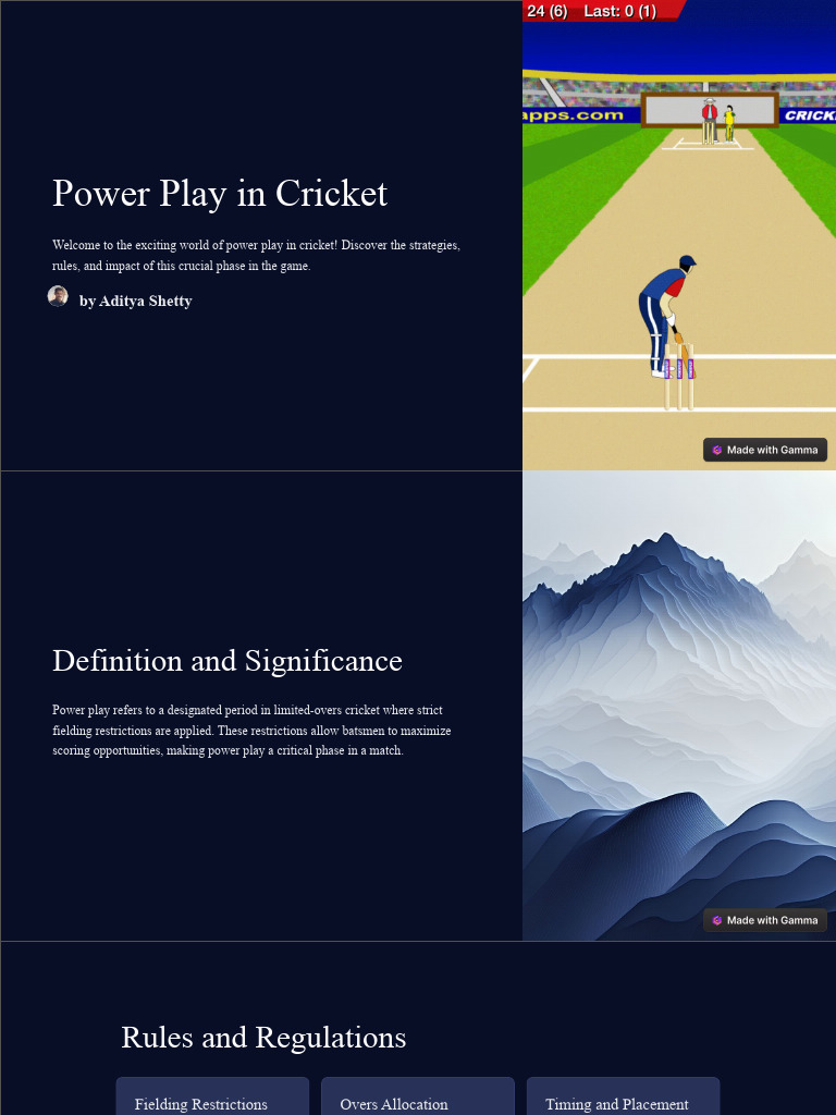 Power Play in Cricket | PDF | Cricket Skills | Ball Games