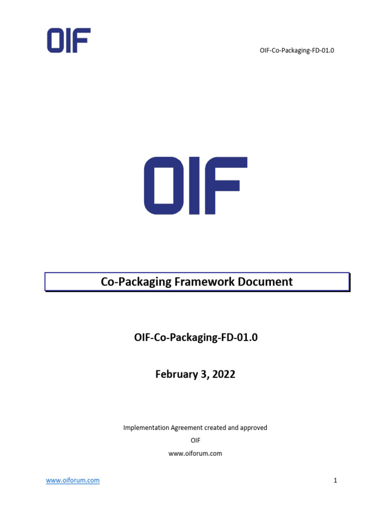 OIF Co Packaging FD 01.0 | PDF | Electrical Connector | Computer Network
