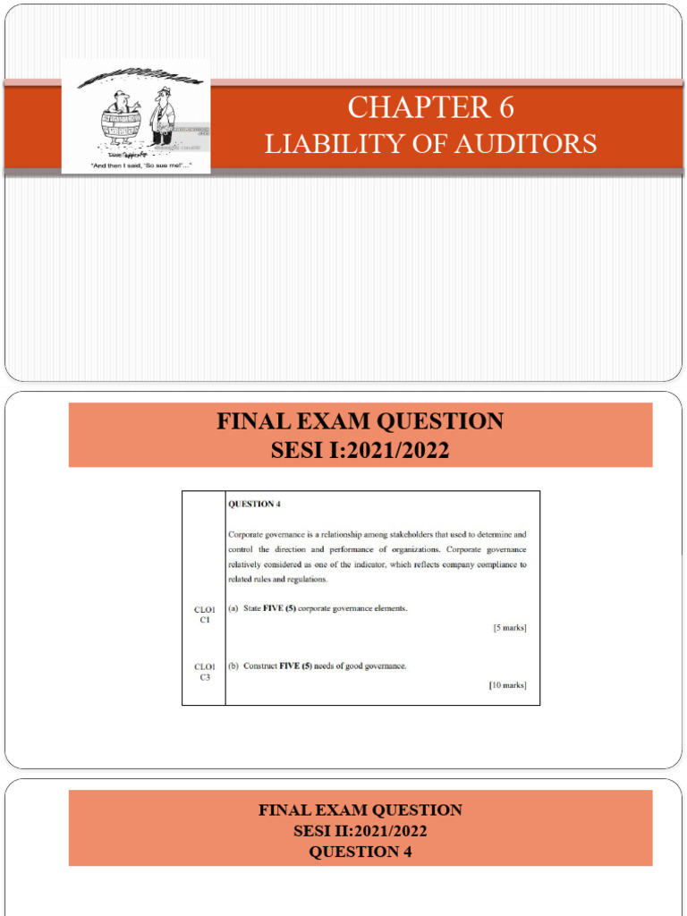 Chapter 6 Liability of Auditor | PDF | Audit | Financial Audit