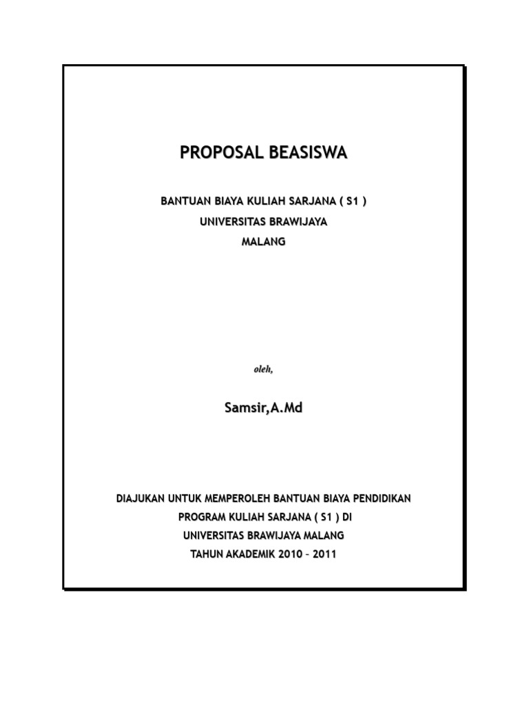 Proposal Beasiswa | PDF