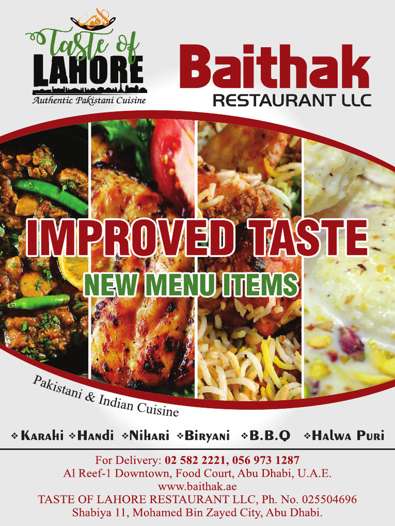 Baithak Menu Final | PDF