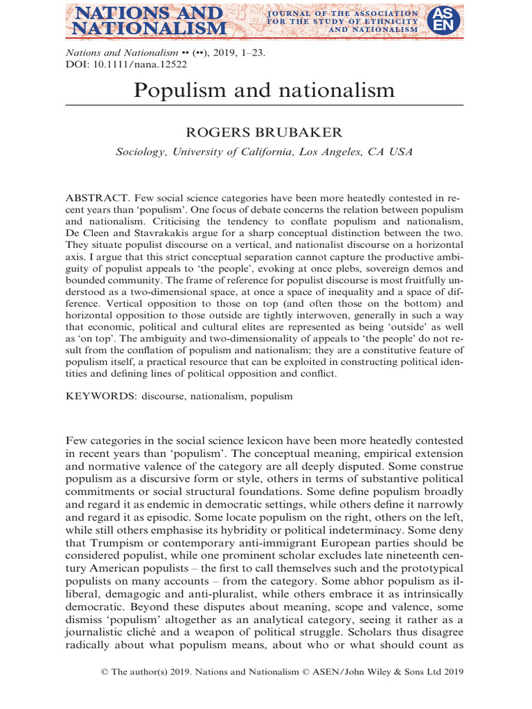 Understanding Populism and Nationalism | PDF | Populism | Nationalism