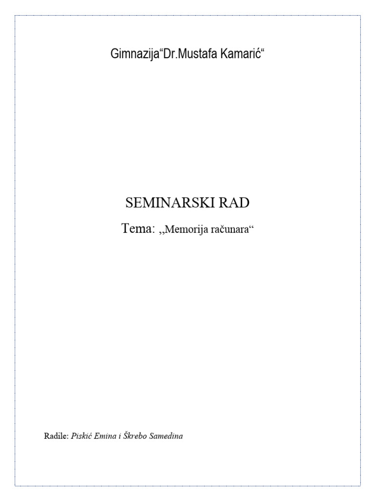 Seminarski Rad 2 | PDF