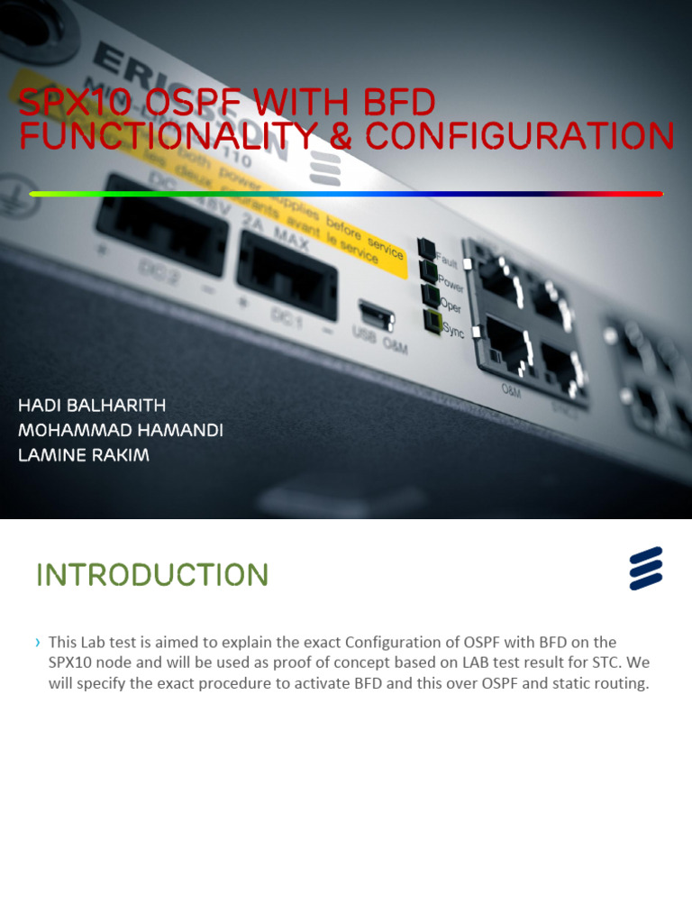10-SPX10 OSPF With BFD Functionality & Configuration | PDF