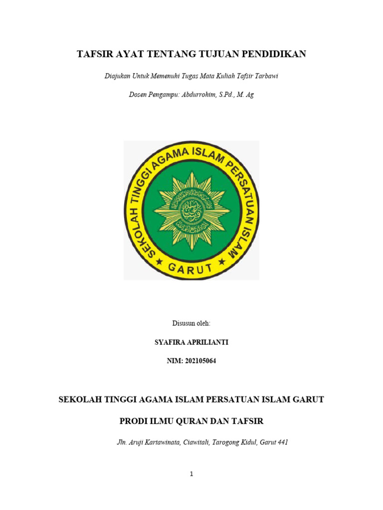 MAKALAH Tafsir Tarbawi - 5 | PDF