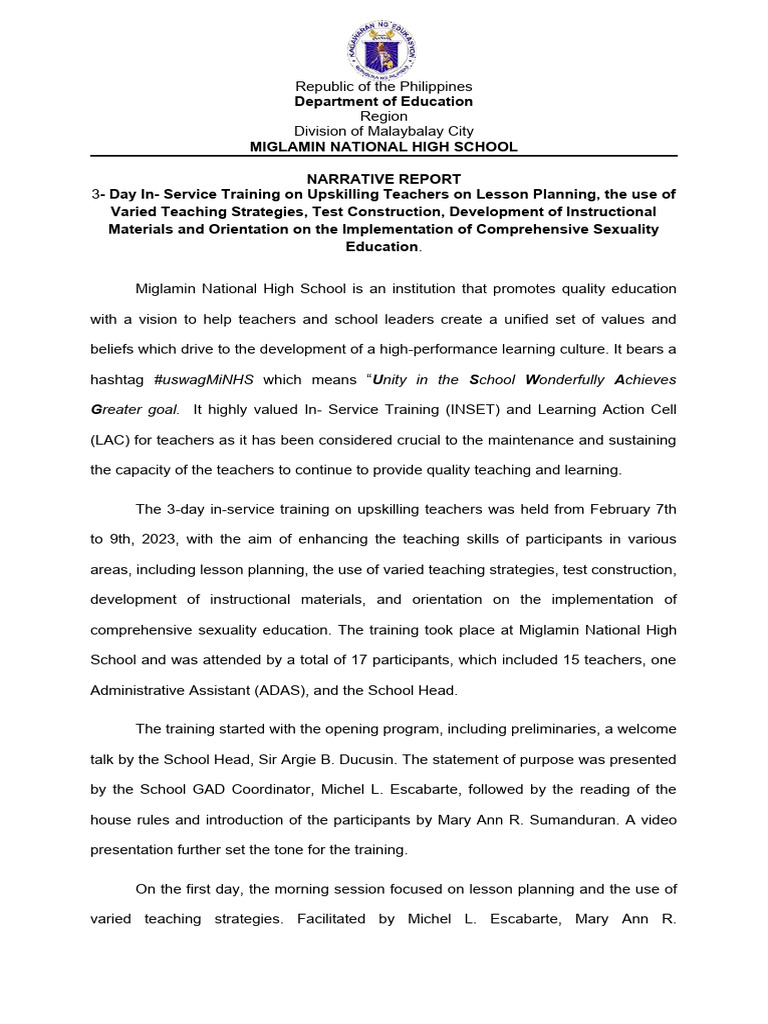 Narrative Report SLAC | PDF