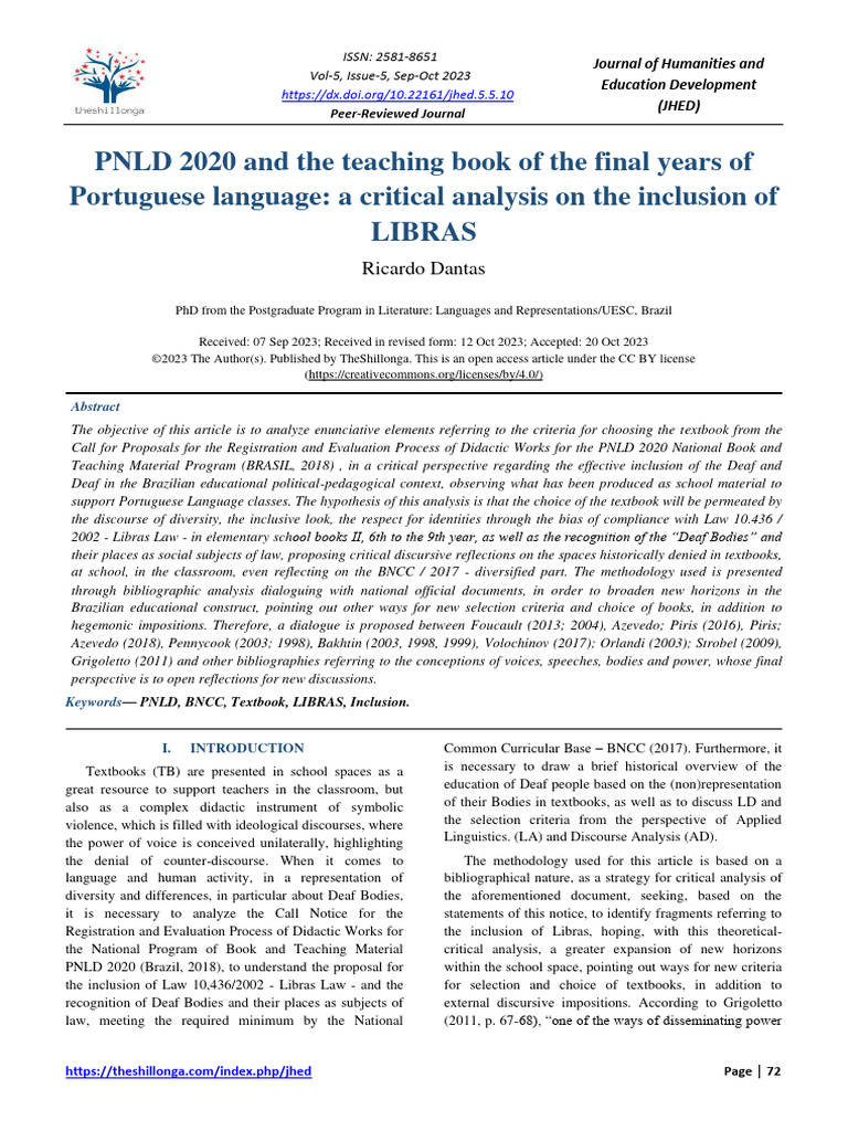 PNLD 2020 and The Teaching Book of The Final Years of Portuguese ... PNLD 2020 and The Teaching Book of The Final Years of Portuguese ...
