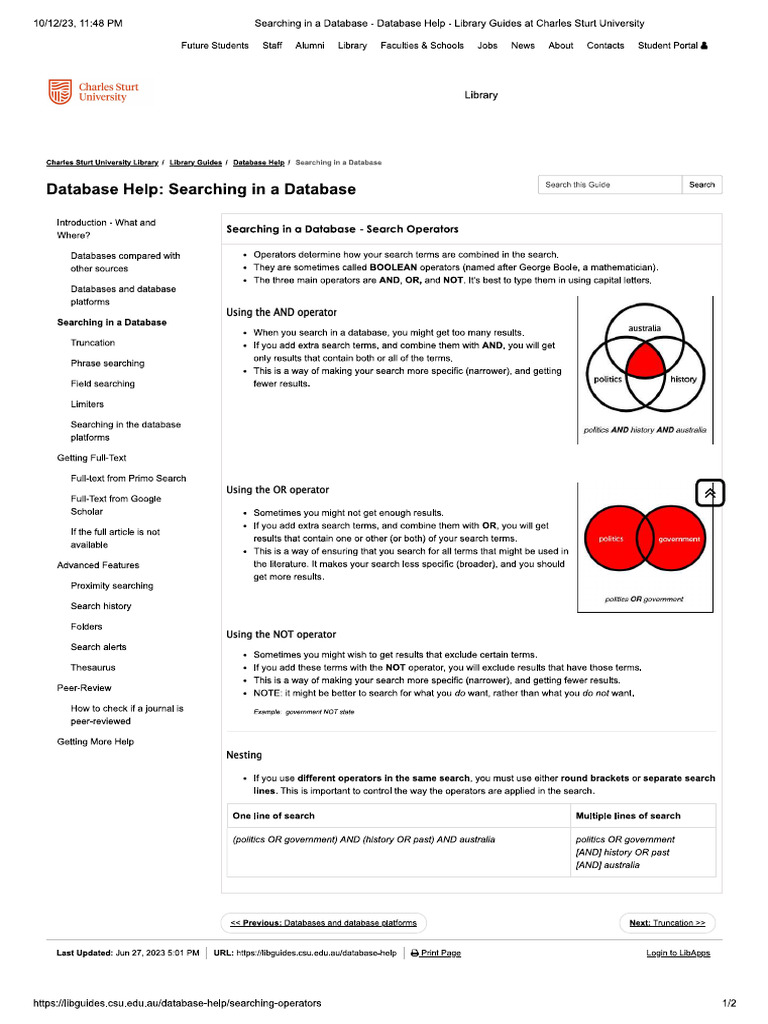 Searching Operators BOOLEAN | PDF