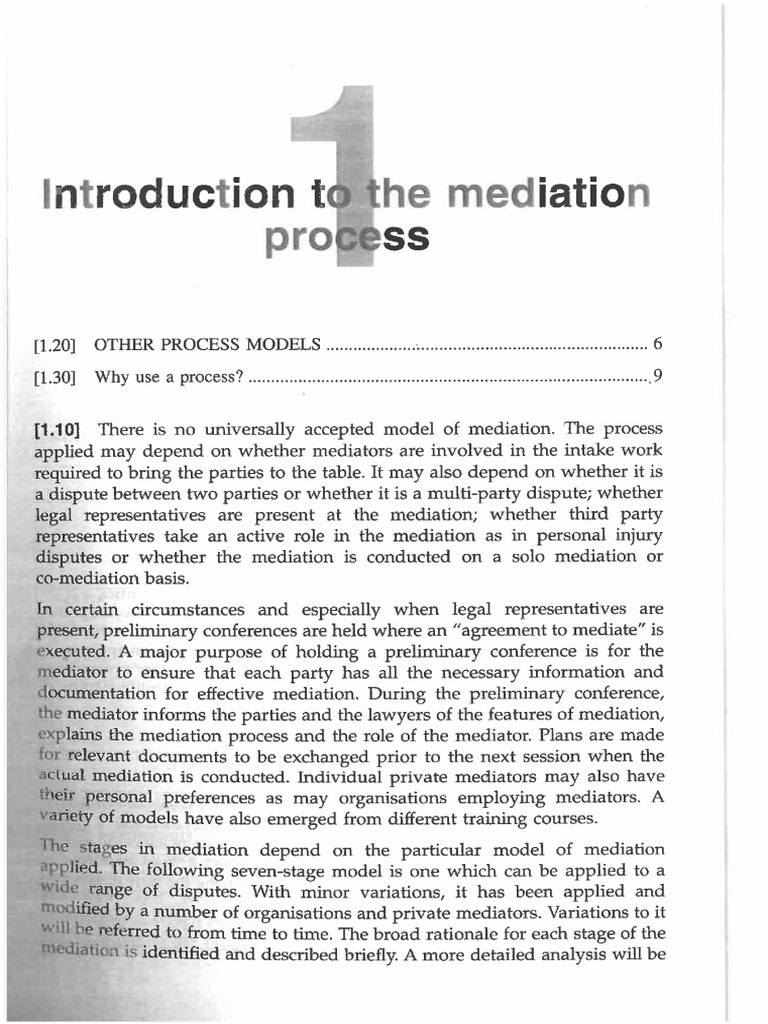 1 Introduction To Mediation Process-1 | PDF 1 Introduction To Mediation Process-1 | PDF