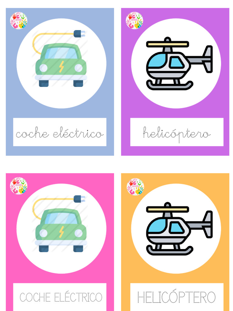 Tarjetas Lectoescritura Los Medios de Transporte | PDF | Tecnología