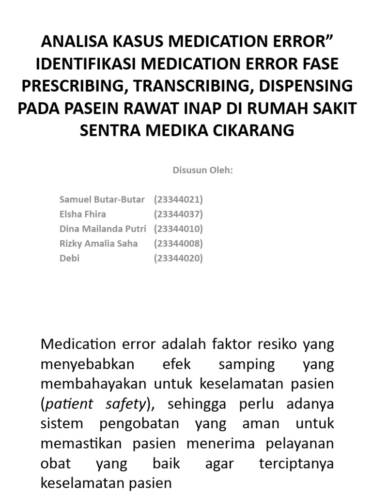 Analisa Kasus Medication Error | PDF