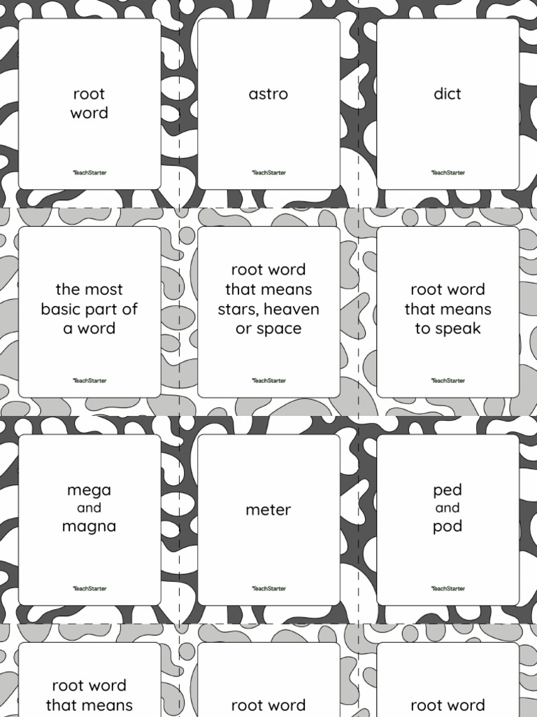 Morphology Match Up PDFBlackand White | PDF