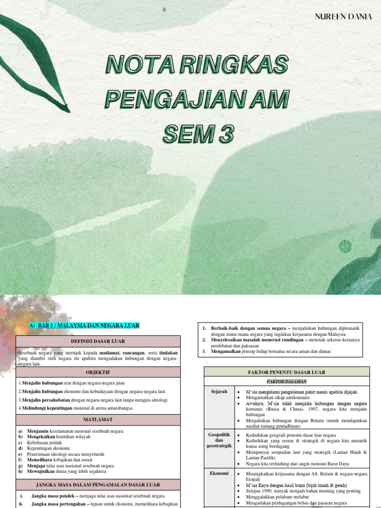 Pengajian Am Sem 3 Nota Ringkas | PDF