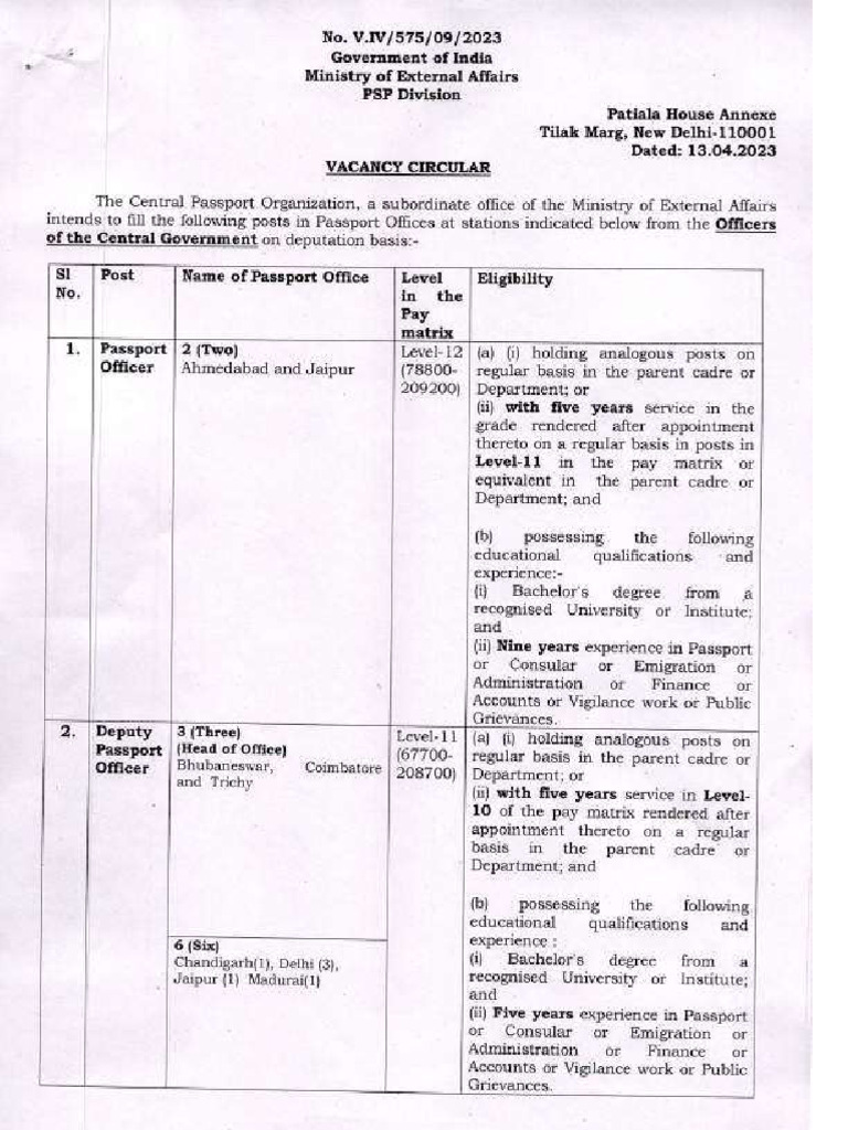 Ministry of External Affairs | PDF