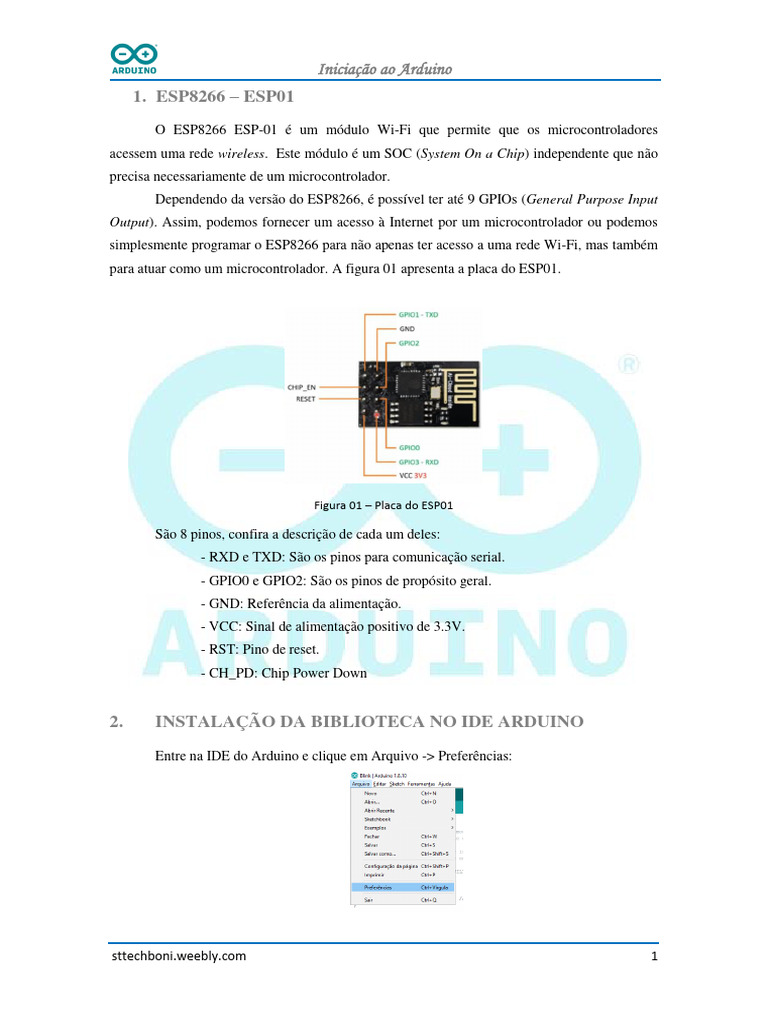 Arduino - Esp01 I | PDF | Arduino | Rede de computadores