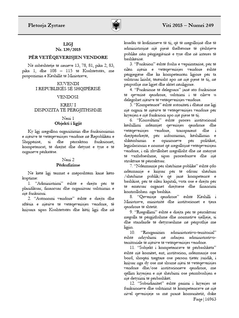 Ligji 139 | PDF