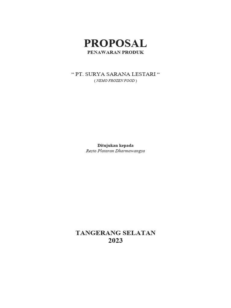 PROPOSAL Penawaran Produk | PDF