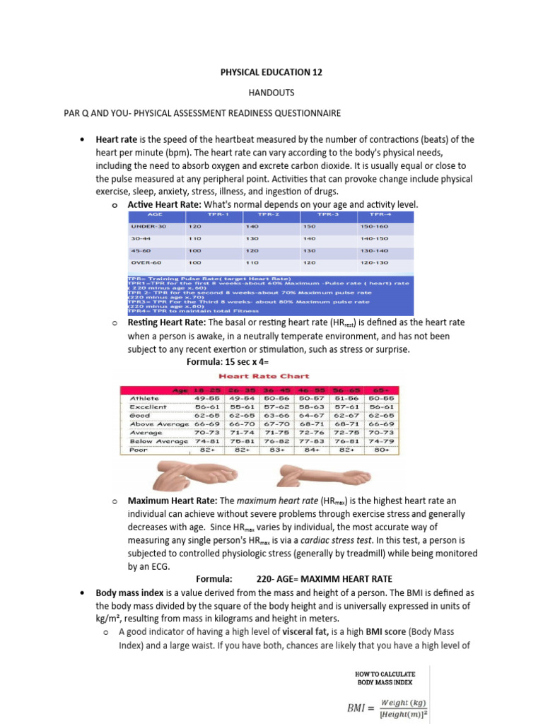 P.E 12 Handouts | PDF