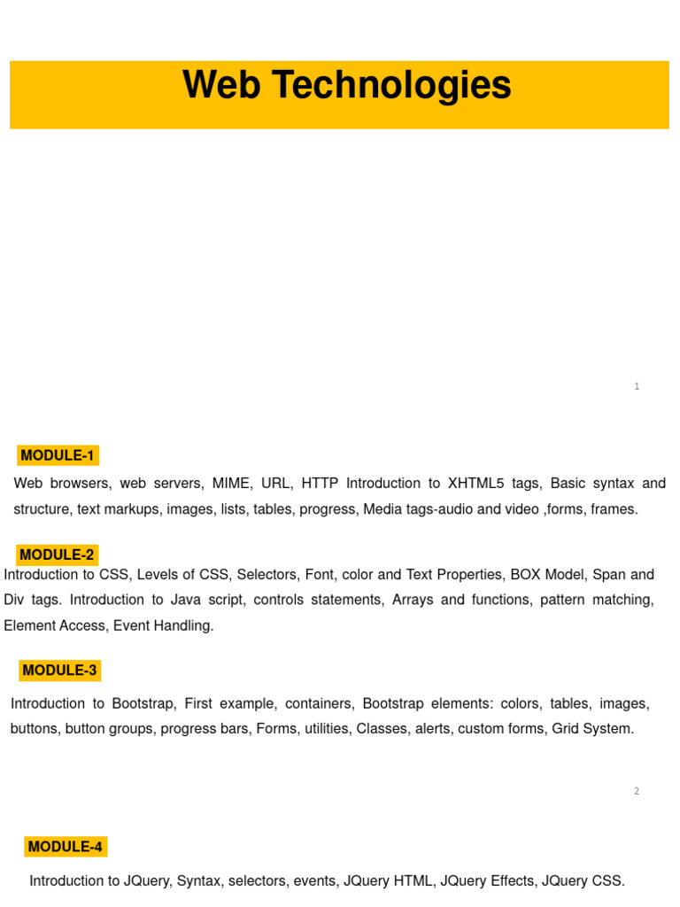 MODULE-01-Interduction To Web Techonolgy | PDF | Html Element | World ...