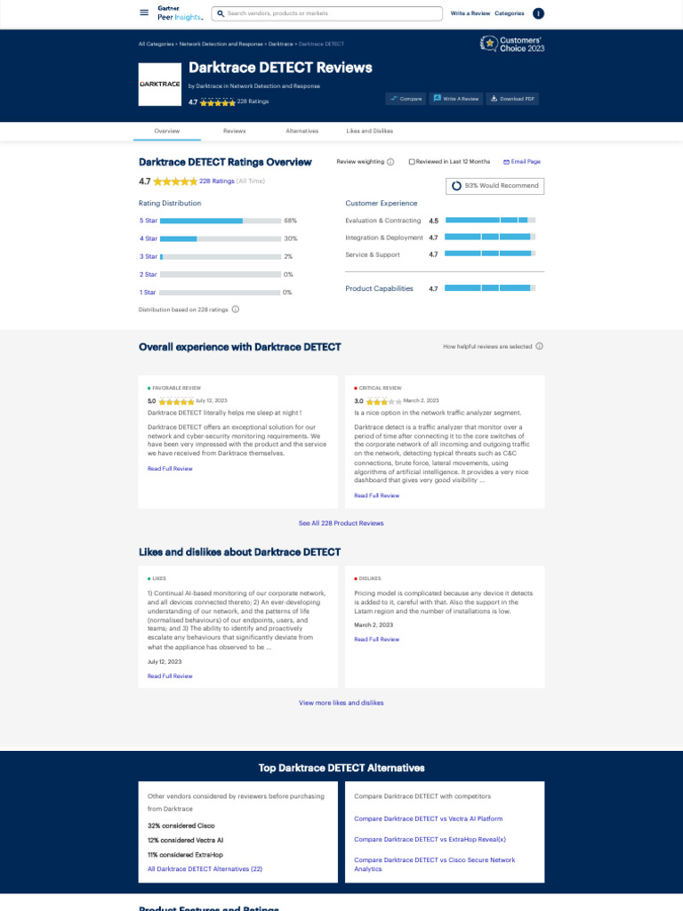 Detail Network Detection and Response Darktrace Darktrace DETECT ...