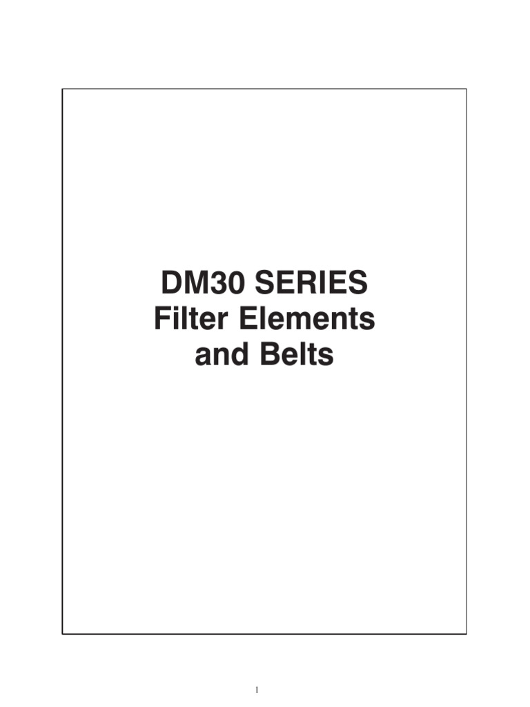 DM30 Filters and Belts | PDF | Tools | Machines