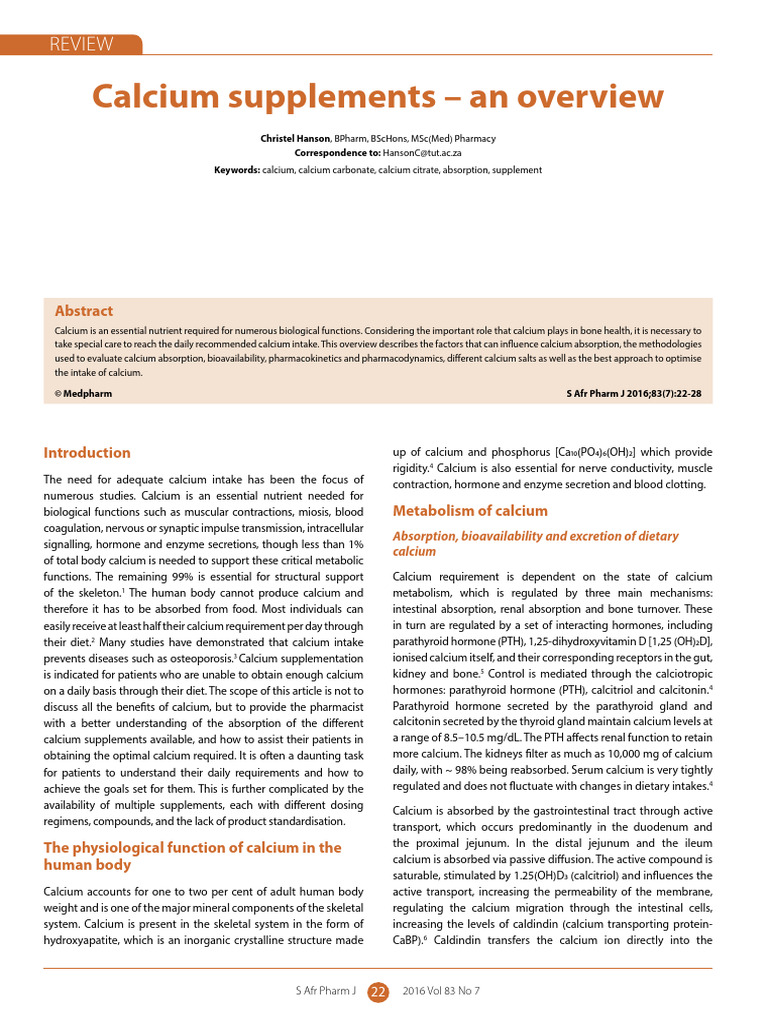 Calcium Supplementation Insights | PDF | Vitamin D | Calcium