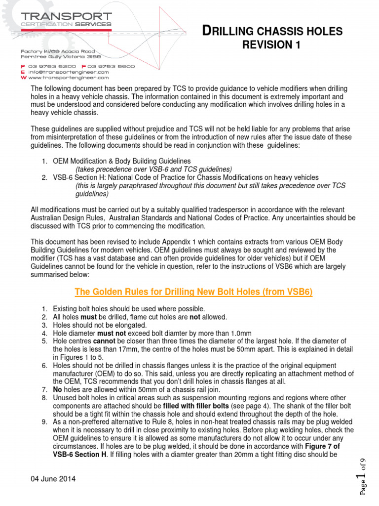 Guidelines for Drilling Chassis Holes | PDF | Screw | Drilling