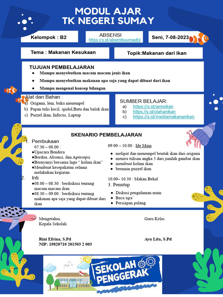 Modul Ajar Makanan Dari Ikan | PDF