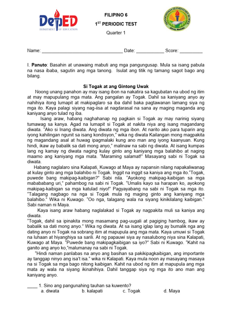 Filipino 6 ST | PDF