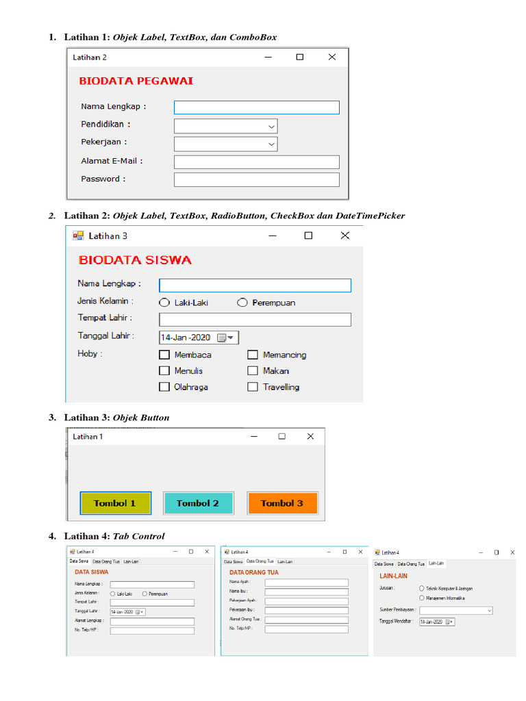 Kumpulan Soal Latihan Visual Basic 2012 | PDF