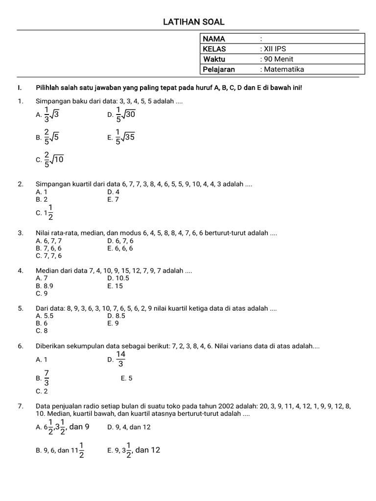 Pertemuan 6 - Latihan Soal | PDF