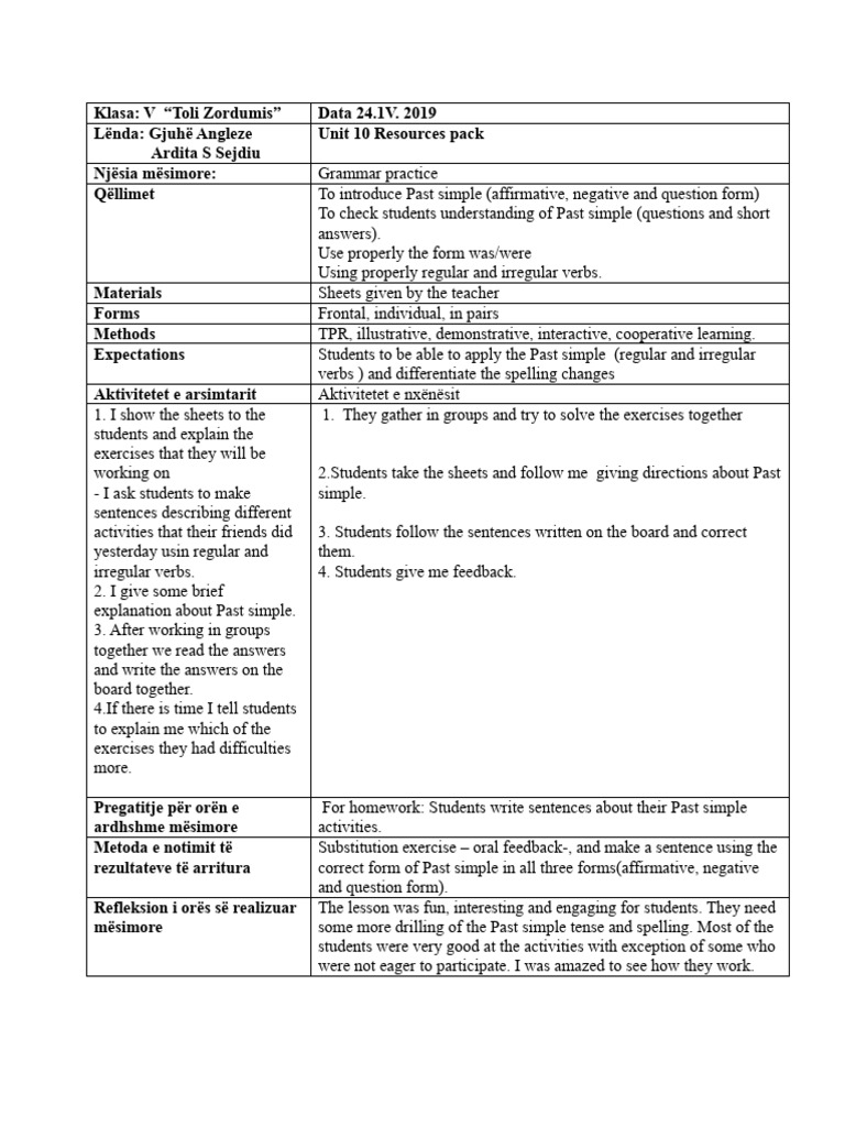 Klasa 5 Pergaditje Ditore 24. | PDF