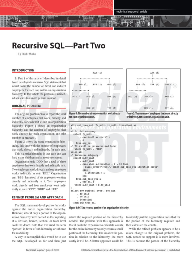 Db2 LUW Recursive SQL - Part 2 | PDF | Software Development | Data Management Software