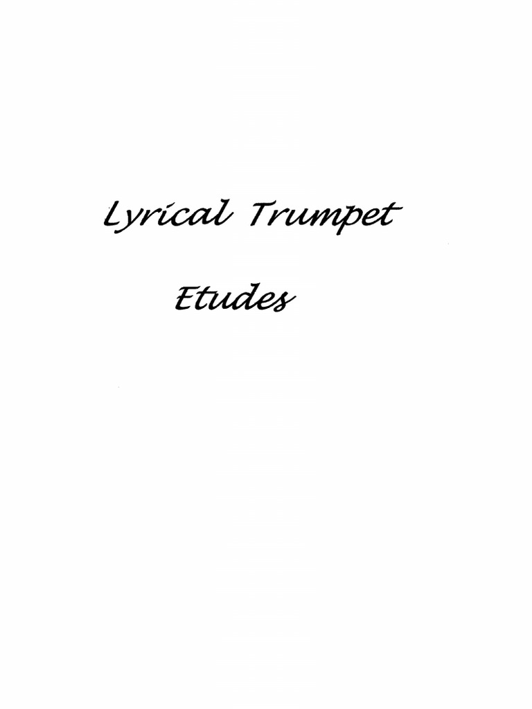 Lyrical Trumpet Etudes | PDF | Rhythm And Meter | Performing Arts
