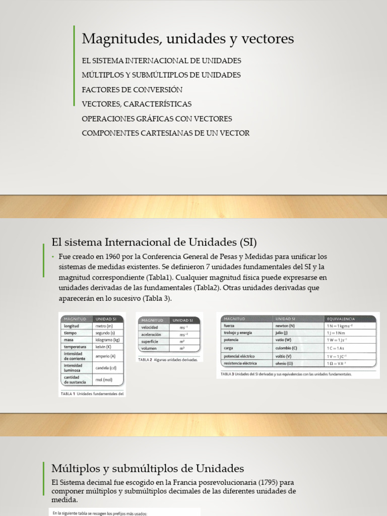 Magnitudes, Unidades y Vectores | PDF | Vector Euclidiano | Sustracción