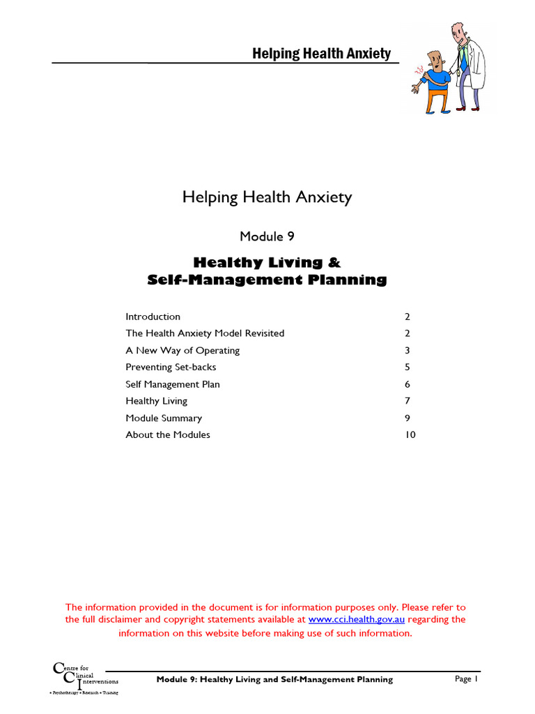 Helping Health Anxiety Healthy Living and Self-Management Planning ...