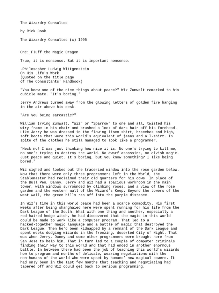 Wizardry - 04 - The Wizardry Consulted | PDF