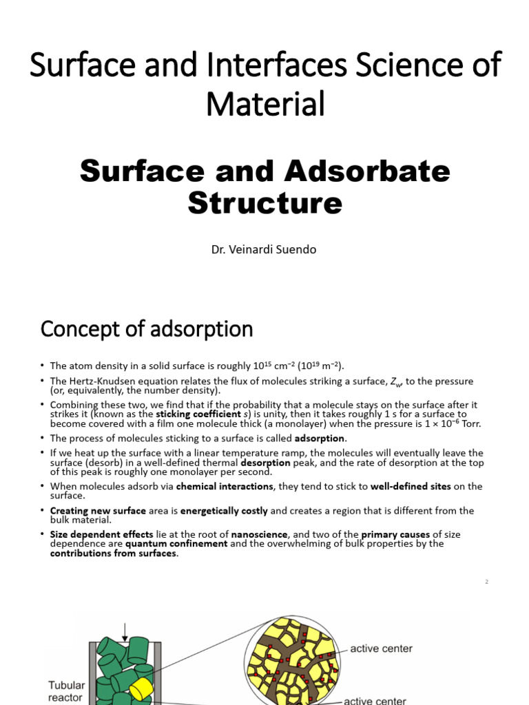 Surface Science Surface and Adsorbate Structure V5 KI | PDF